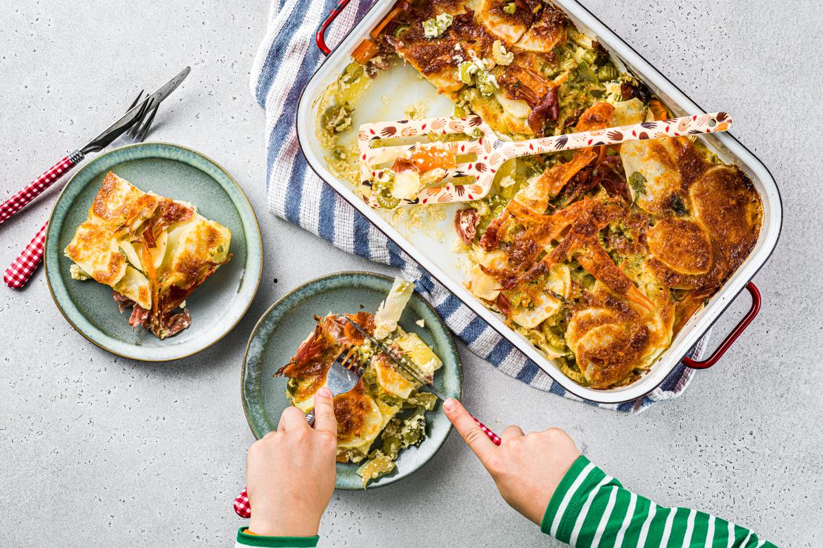 Gemüsegratin mit Schinken - Rezepte | little FOOBY
