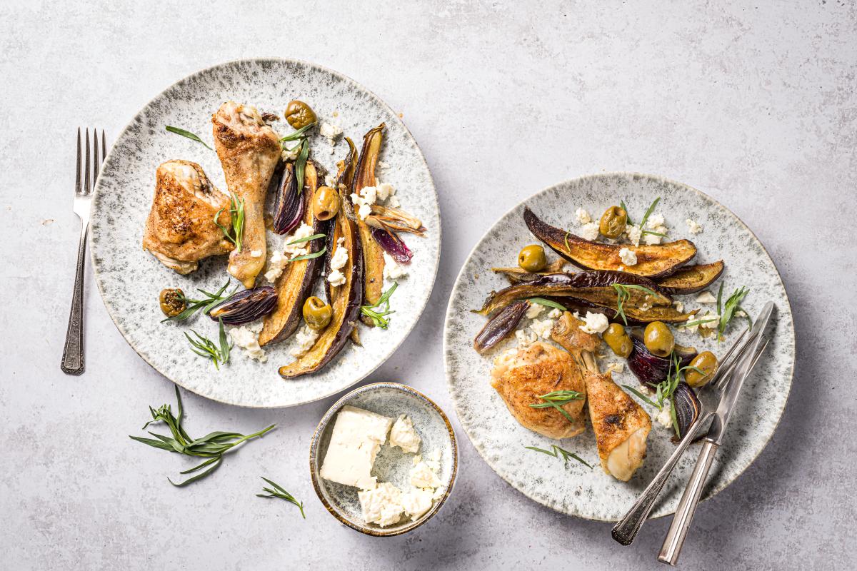 Poulet mit Auberginen und Feta - Rezepte | fooby.ch