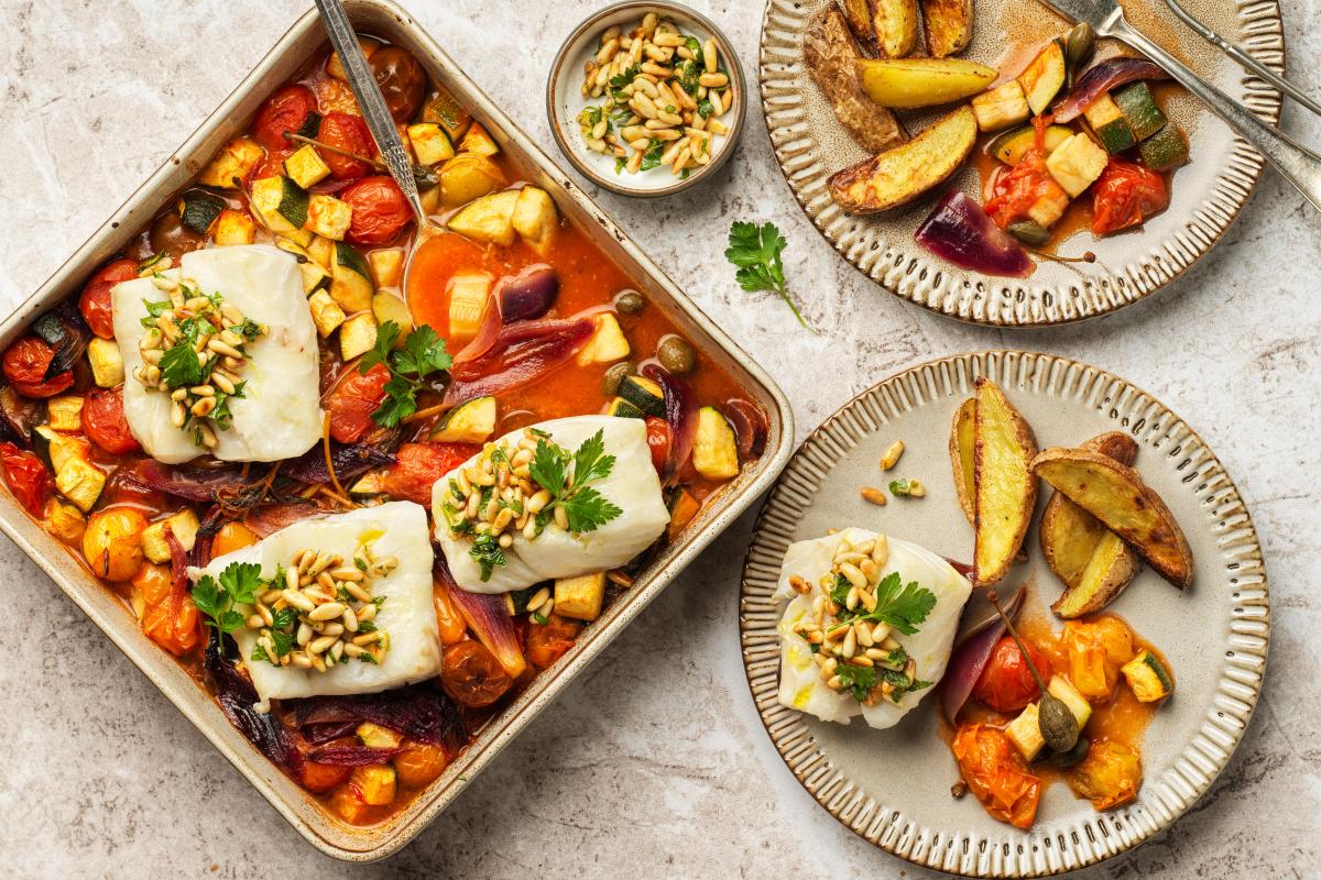 Cabillaud au four et légumes - Recette | fooby.ch