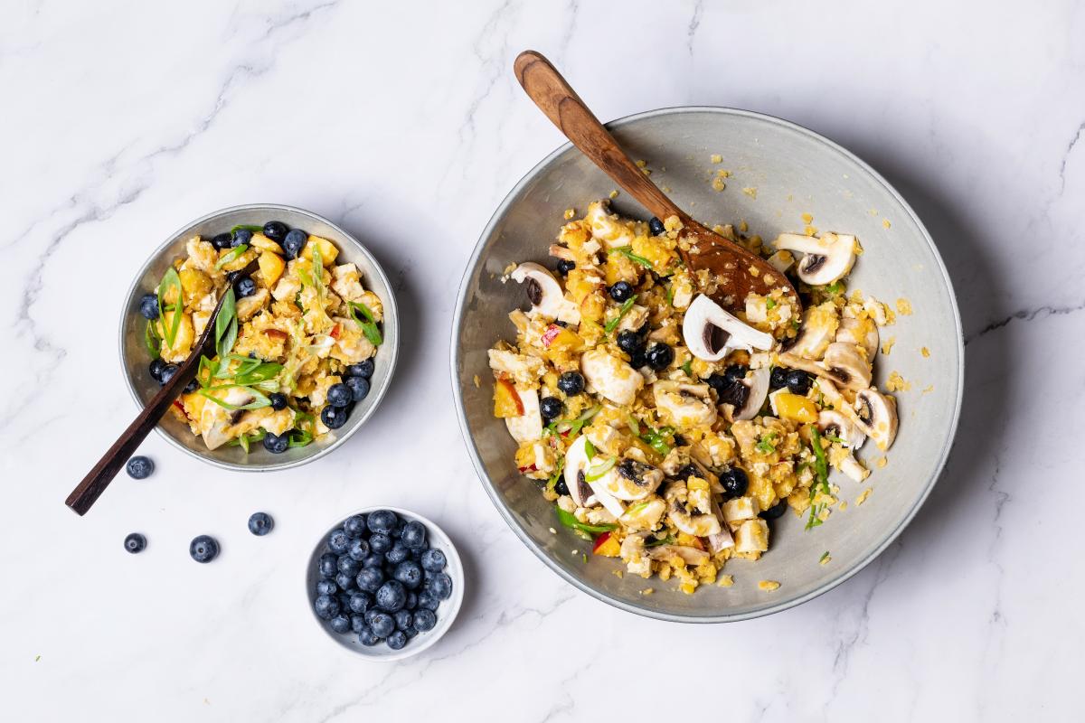 Salade de lentilles aux myrtilles et aux nectarines - Recette | fooby.ch