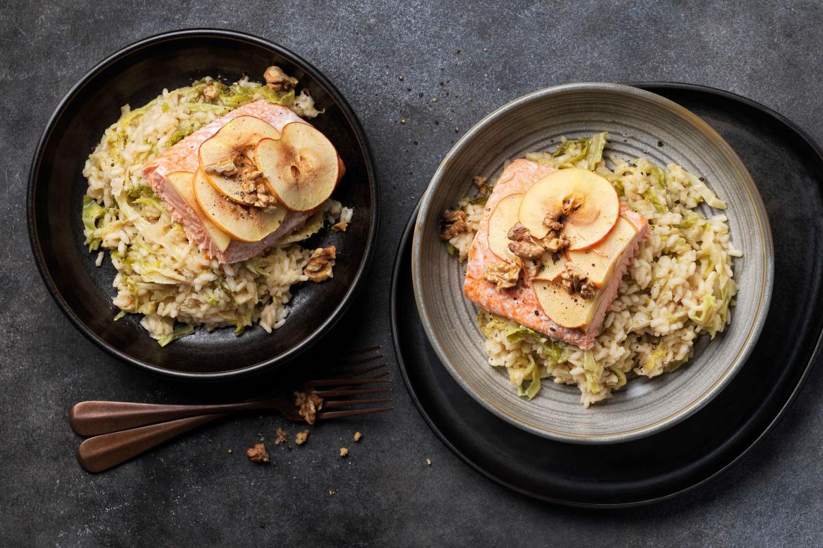 Risotto de chou frisé au saumon - Recette | fooby.ch
