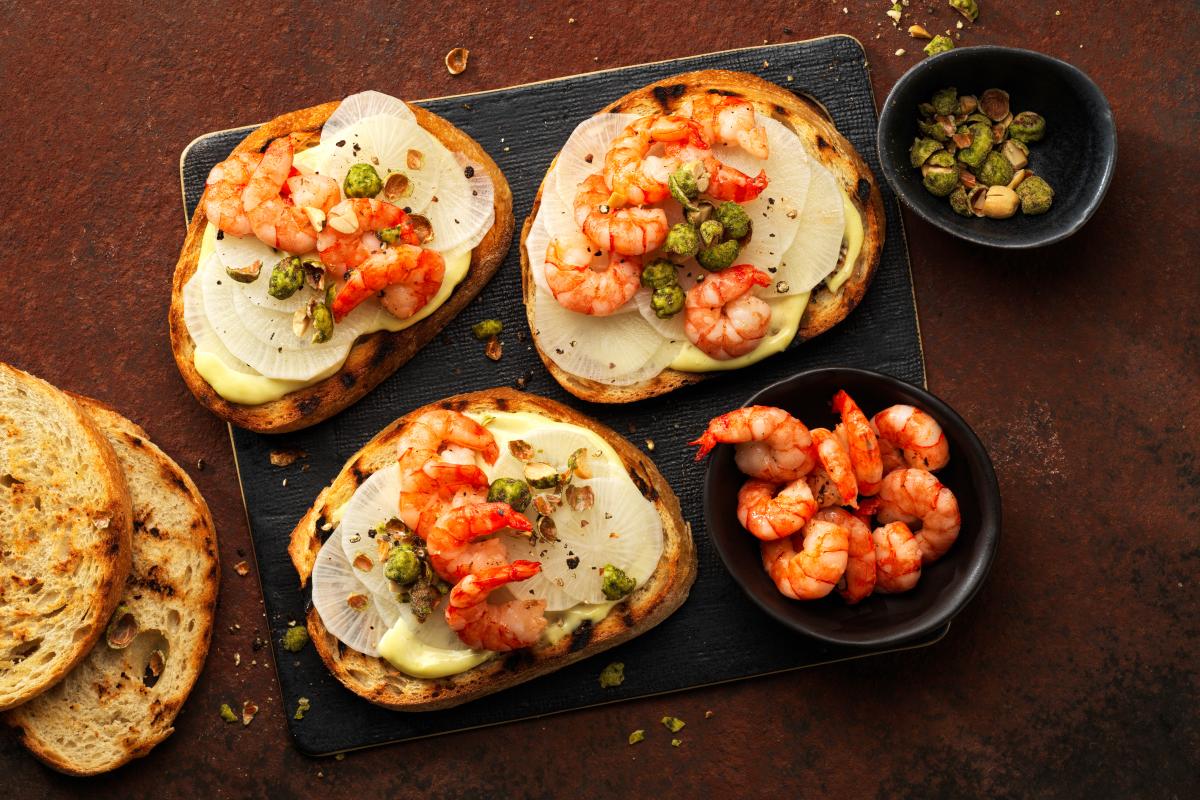 Crevetten-Wasabi Bruschette - Rezepte | fooby.ch