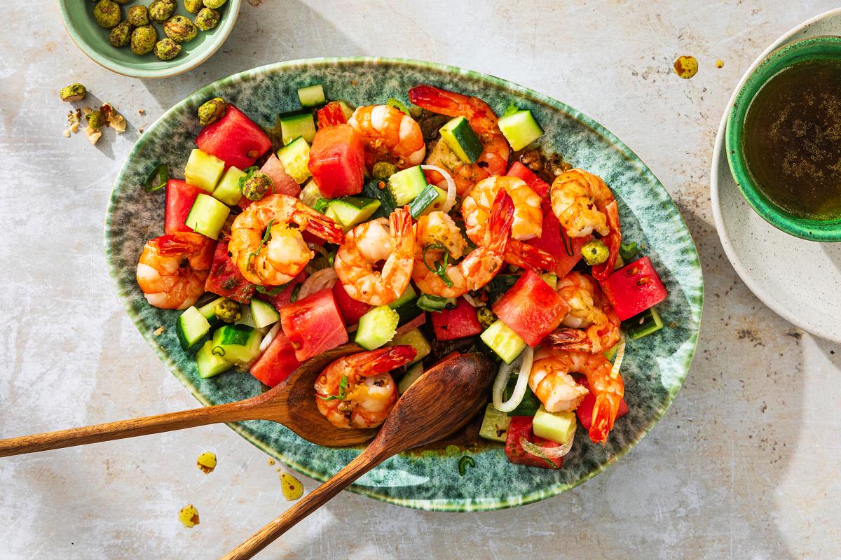 Wassermelonensalat mit Crevetten - Rezepte | fooby.ch